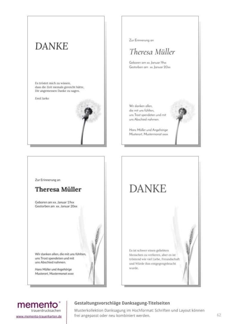 10 Tipps zur Gestaltung Ihrer Trauerkarte † Memento Trauerkarten