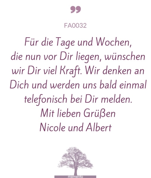 Trauerkarte schreiben Tipps & Textvorschläge † Memento