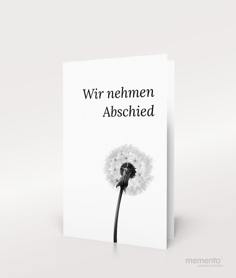 Trauerbild Pusteblume und Löwenzahn † Memento Trauerkarten